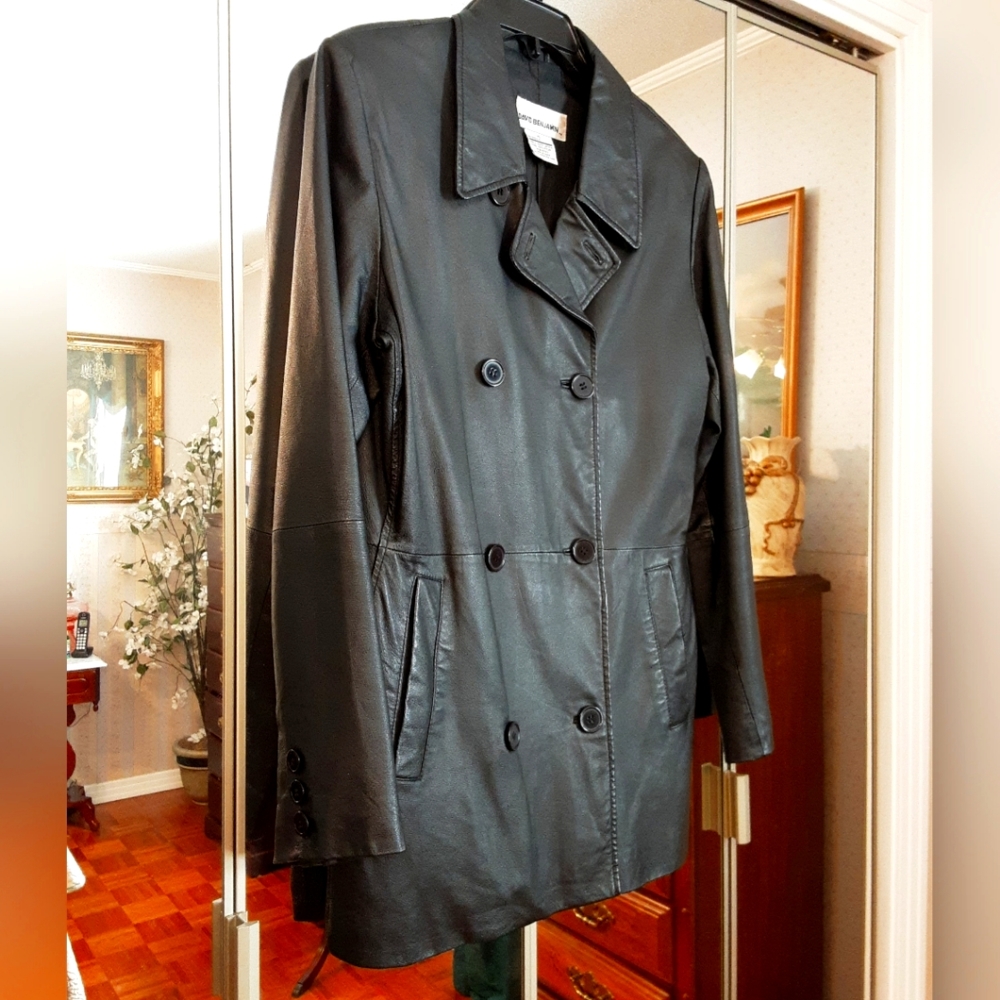 Vintage David Benjamin 100% Black Leather Jacket, Siz… - Gem